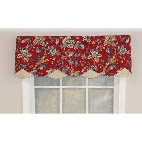 Rlf Home Gianna Petticoat Valance Red. 3"rod Pocket, Contrast Bottom ...