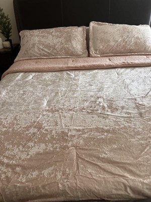 Twin/twin Xl Arabella Crushed Velvet To Faux Shearling Soft Reversible ...