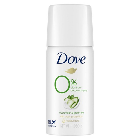 Dove Beauty 0% Aluminum, Cucumber & Green Tea Deodorant Spray - Trial ...