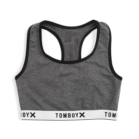 Tomboyx Racerback Bra, Cotton Comfort Wireless Charcoal Xx Large : Target