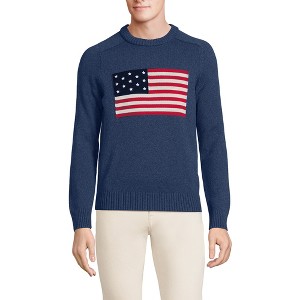 Lands' End Men's Classic Cotton Drifter Signal Flags Crew Neck Sweater ...