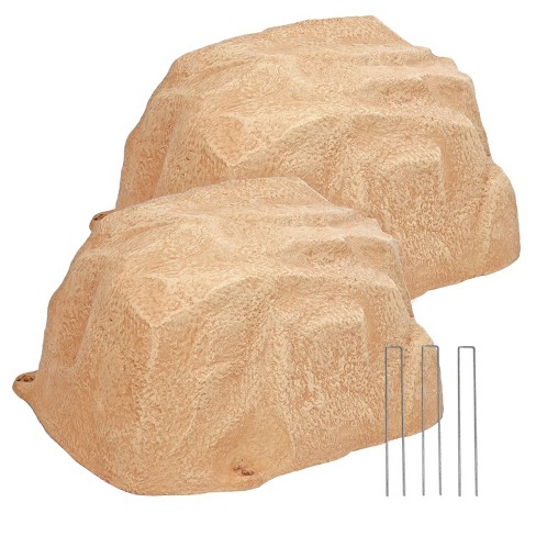 Sunnydaze Outdoor Low-profile Polyresin Landscape Rock Septic Cover ...