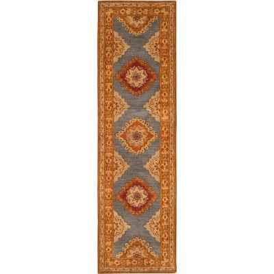 Heritage Hg653 Hand Tufted Runner Rug - Camel/blue - 2'3"x12 ...