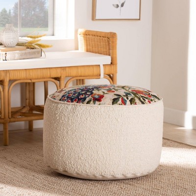 Checkerboard Pouf Mustard/Cream - Threshold™: Wool Upholstered, Square ...