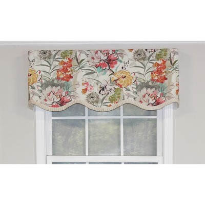 Hydrangea Ruffled Provance Valance 3in Rod Pocket Navy, 50in X 17in - Rlf Home : Target