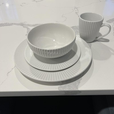 18pc Porcelain Elle Dinnerware Set White - Elama : Target