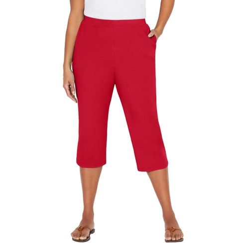 Catherines Women's Plus Size Suprema Capri - 5x, Classic Red : Target