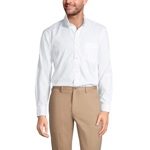 Lands' End Men's Traditional Fit Solid No Iron Supima Pinpoint ...