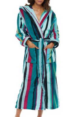 Adr Women's Classic Winter Robe, Hooded Plush Fleece Bathrobe Tropical ...