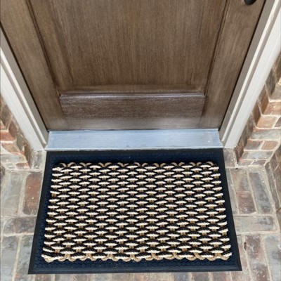 1'6"x2'6" Rope Braided Basket Weave Doormat Black/brown/cream ...