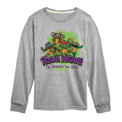 Boys' Teenage Mutant Ninja Turtles Mutant Mayhem Train Insane Long Sleeve Graphic T-shirt ...