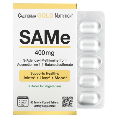 California Gold Nutrition Same (butanedisulfonate), 400 Mg, 60 Enteric ...