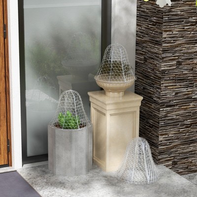Outsunny Garden Chicken Wire Cloche, 16" X 13" Stackable Animal Plant ...