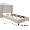 Emma And Oliver Twin Accent Extended Panel Platform Bed In Beige Fabric ...