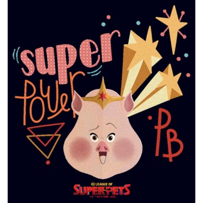 Women's Dc League Of Super-pets Super Power Pb Pig T-shirt - Navy Blue ...