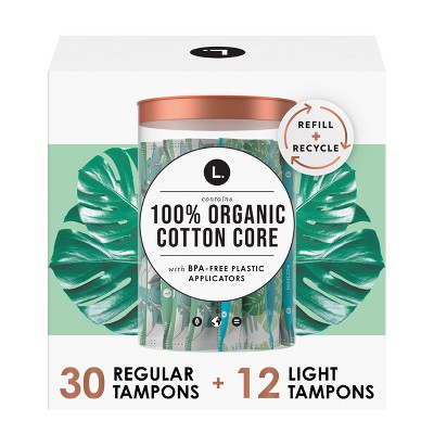 L . Organic Cotton Full Size Multipack Tampons - Light/regular - 42ct ...