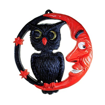 25.0 Inch Sinister Moon Wall Decor Owl Angry Moon Figurines : Target