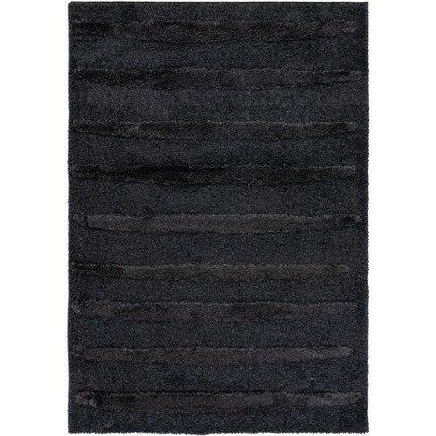 Hi-lo Shag Hls202 Power Loomed Area Rug - Charcoal - 8'x10' - Safavieh ...