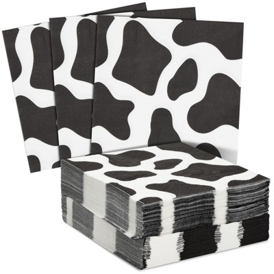 Blue Panda 100 Pack Cow Print Napkins For Farm Animal Birthday Party ...