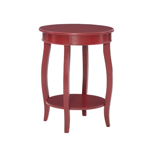 Powell 18" Lindsay Traditional Round Wood Side Accent Table With Shelf ...