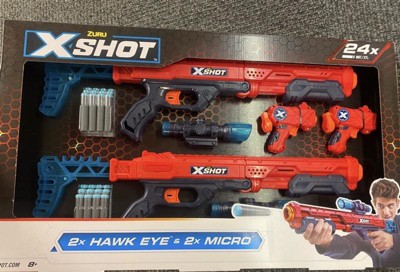 X-shot Excel Combo Pack - Two Hawk Eye & Two Micro Blasters By Zuru ...