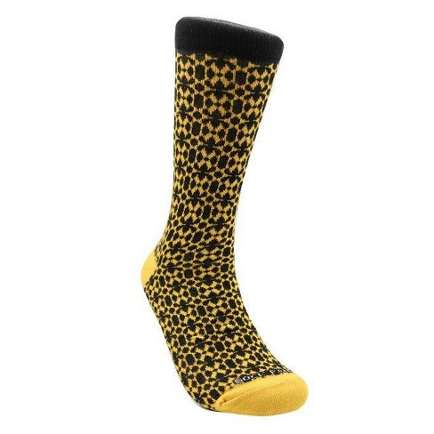 Sophisticated Mustard Yellow And Black Patterned Office Socks (women's ...