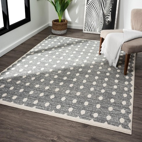 Luxe Weavers Modern Geometric Dots Anthracite 2x8 Area Rug : Target