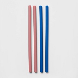 Ello 4pk Stainless Straws With Silicone Tips : Target
