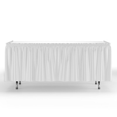 Crown Display 6 Pack Disposable Plastic Tableskirts - 29" X 14 Ft White ...