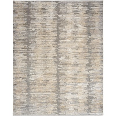 Nourison Modern Abstract Contemporary Indoor Rug Grey White 7'10" X 10 ...