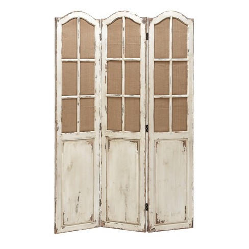 Farmhouse Wood Room Divider Screen Beige - Olivia & May : Target