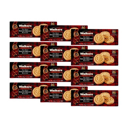 Walkers Pure Butter Shortbread Rounds Cookies - Case Of 12/5.3 Oz : Target
