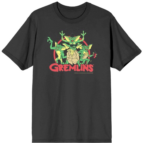 Gremlins Red Circle Logo Men's Charcoal Crew Neck Short Sleeve Tee ...