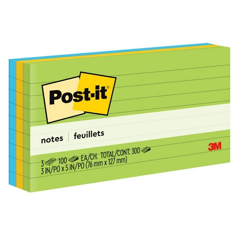 Post-it Notes 3pk 3" X 5" 100 Sheets/pad Floral Fantasy Collection : Target