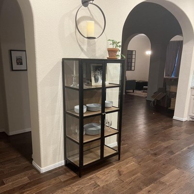 60" Crystal Cove Glass Cabinet Black - Threshold™ Designed With Studio ...