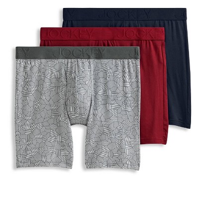 Jockey Men's Activestretch 7" Long Leg Boxer Brief - 3 Pack M Pebble/z ...