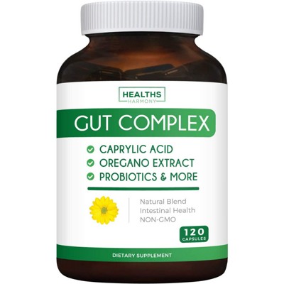 Gut Complex With Caprylic Acid, Oregano Leaf, Probiotics Capsules ...