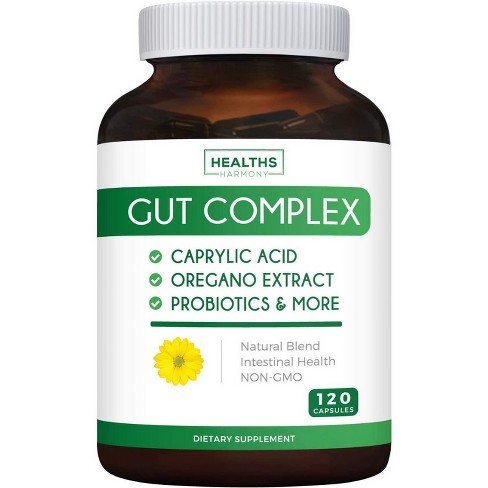 Gut Complex With Caprylic Acid, Oregano Leaf, Probiotics Capsules ...