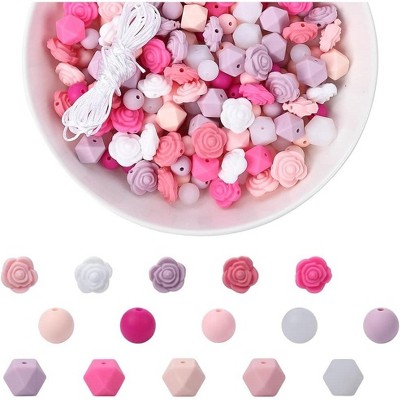 200pcs Diy Silicone Beads For Keychain Making Kit With 5m Rope Necklace ...