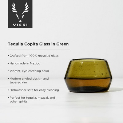 Viski Tequila Tasting Glasses, Recycled Mexican Glassware Glass for ...