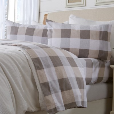 Great Bay Home Cotton Printed Flannel Sheet Set (queen, Buffalo Check ...