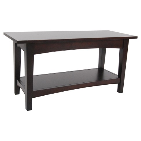 36" 1-shelf Bench With Shelf Hardwood Coffee - Alaterre Furniture : Target