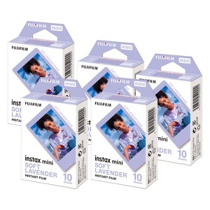 Fujifilm INSTAX MINI Soft Lavender Instant Print Film 5 Pack Bundle ...