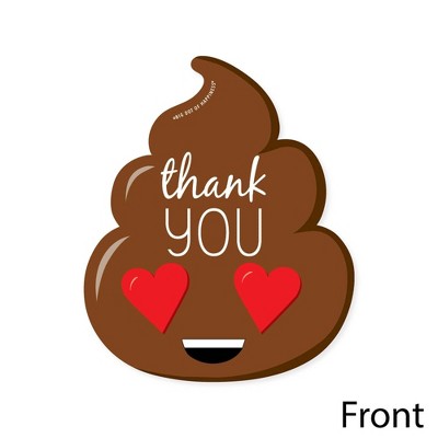 Big Dot Of Happiness Party 'til You're Pooped - Shaped Thank You Cards ...