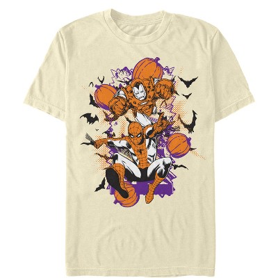 Men's Marvel Halloween Team Attack T-shirt - Cream - Large : Target