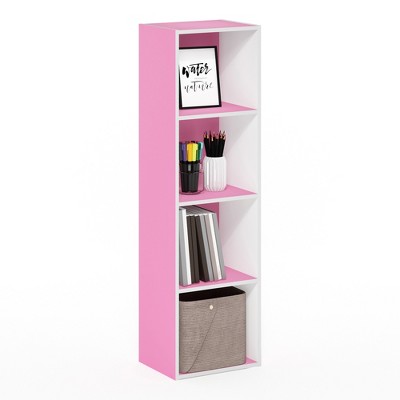 Furinno Pasir 4-tier Open Shelf Bookcase, Pink/white : Target