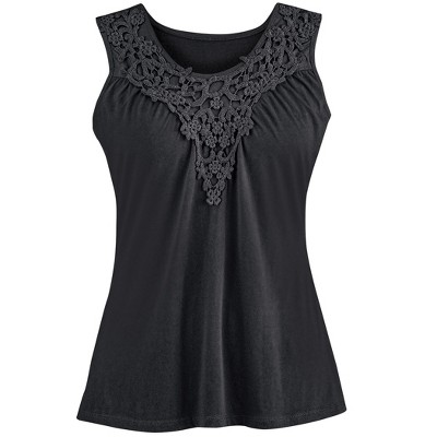 Collections Etc Beautiful Lace Trim Tank Top : Target