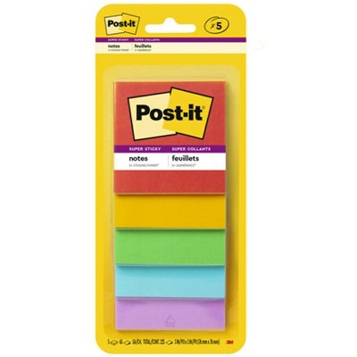 Post-it 5pk 3" X 3" Super Sticky Notes 45 Sheets/pad - Marrakesh ...
