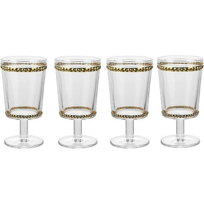 Elle Decor Embossed Goblets Glasses, Vintage Glassware Sets, Water ...