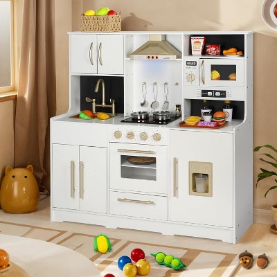 Kinder King Wooden Kids Play Kitchen, Toy Kitchen Playset For Toddler ...